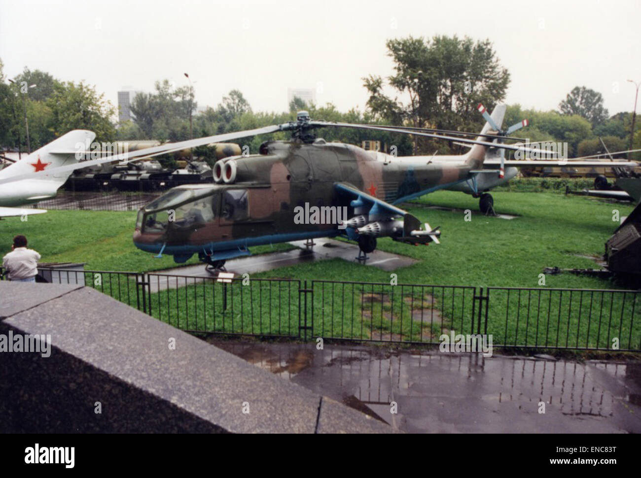 A photograph of the Mil Mi-24A, a Soviet-designed attack helicopter, on ...