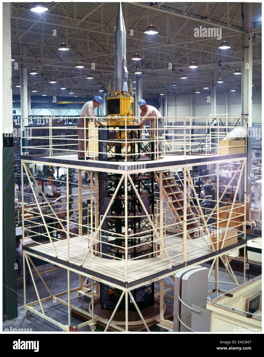 A model of a missile silo at a factory, illustrating the design and ...