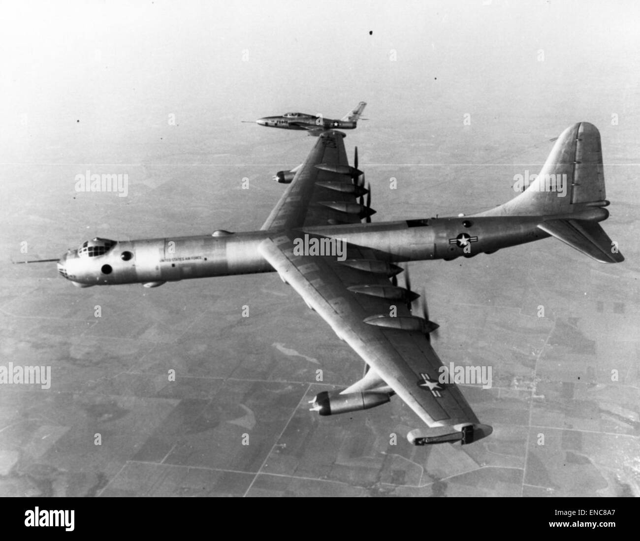 A photograph of the RB-36F Peacemaker, a strategic bomber developed by ...