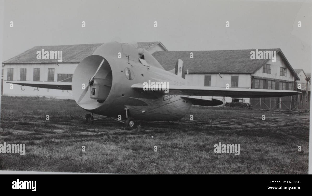 This photograph shows a front-quarter view of the Stipa-Caproni, an ...