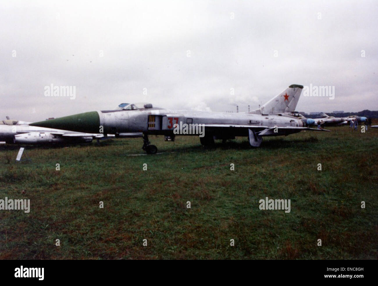 The Sukhoi Su-15, a Soviet interceptor aircraft, is displayed at the ...
