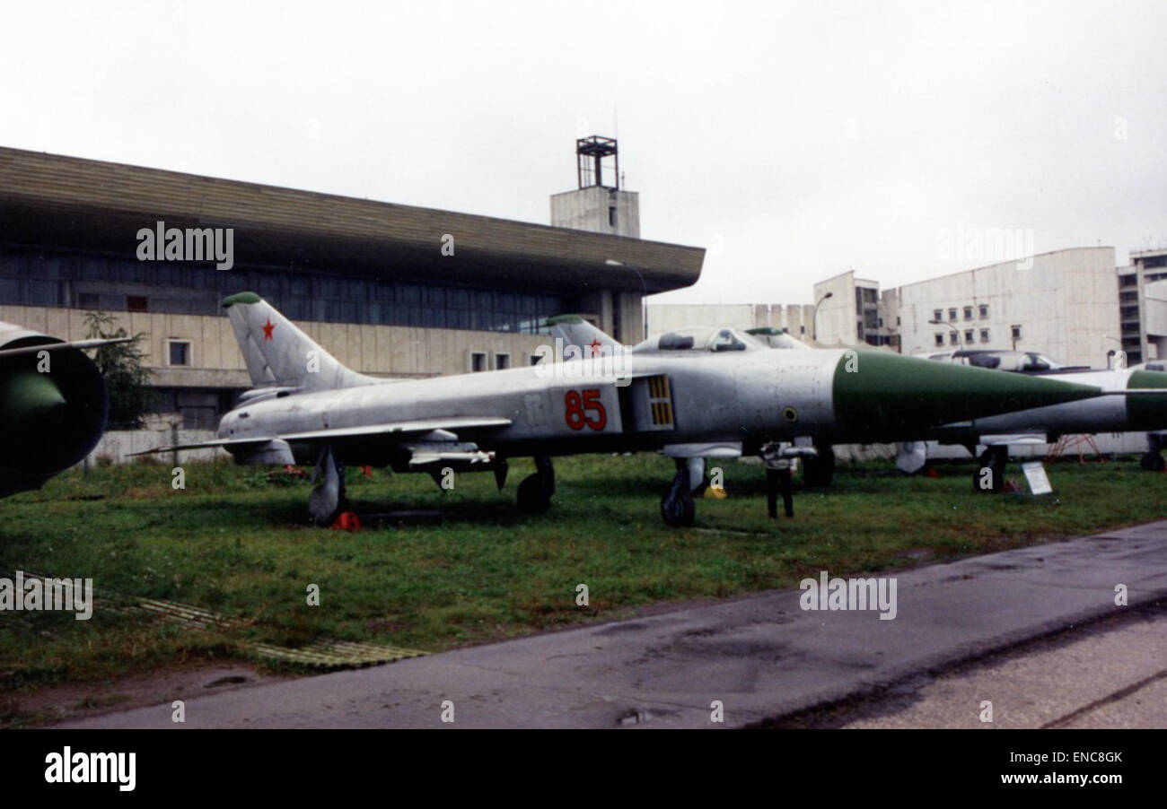 The Sukhoi Su-15, a Soviet-built interceptor aircraft, is displayed at ...