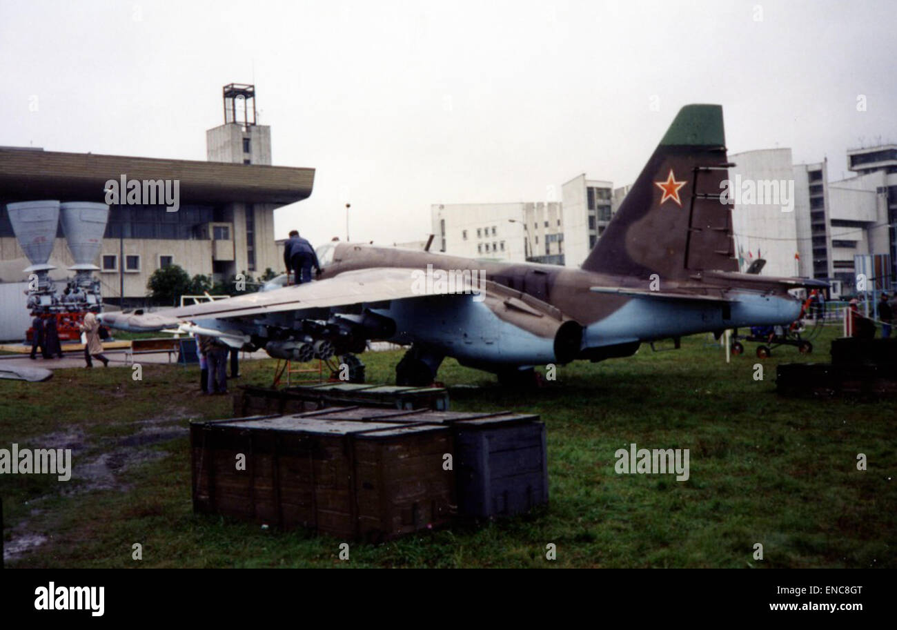 A photograph of the Sukhoi Su-25 T-8-15 prototype, a Soviet-era ground ...