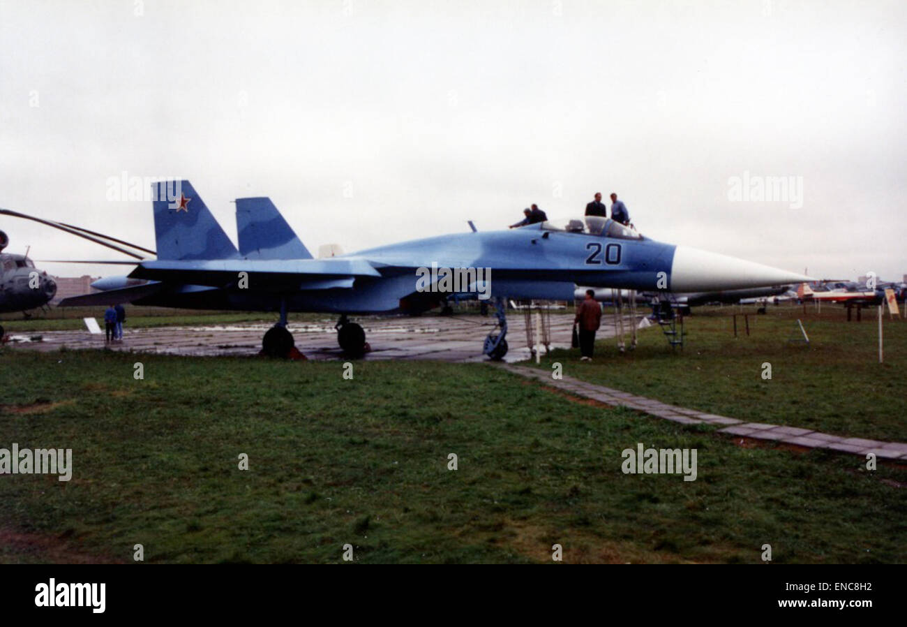 The Sukhoi Su-27, a Soviet-made multi-role fighter, is displayed in ...
