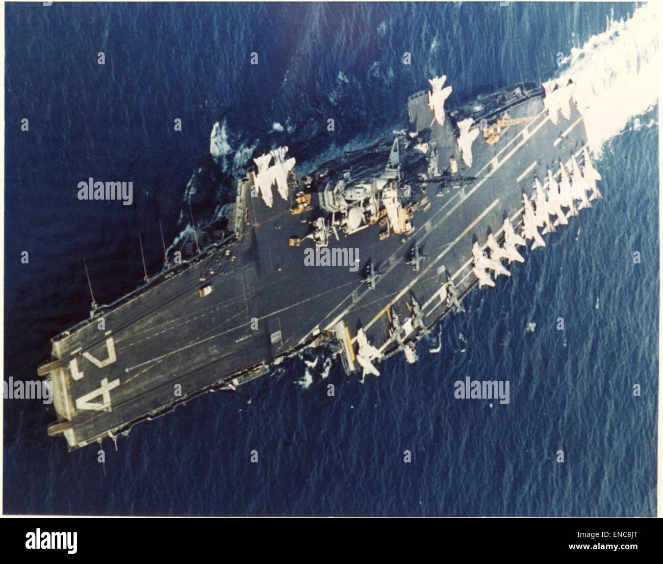 This photograph shows the USS Franklin D. Roosevelt (CV-42), an ...