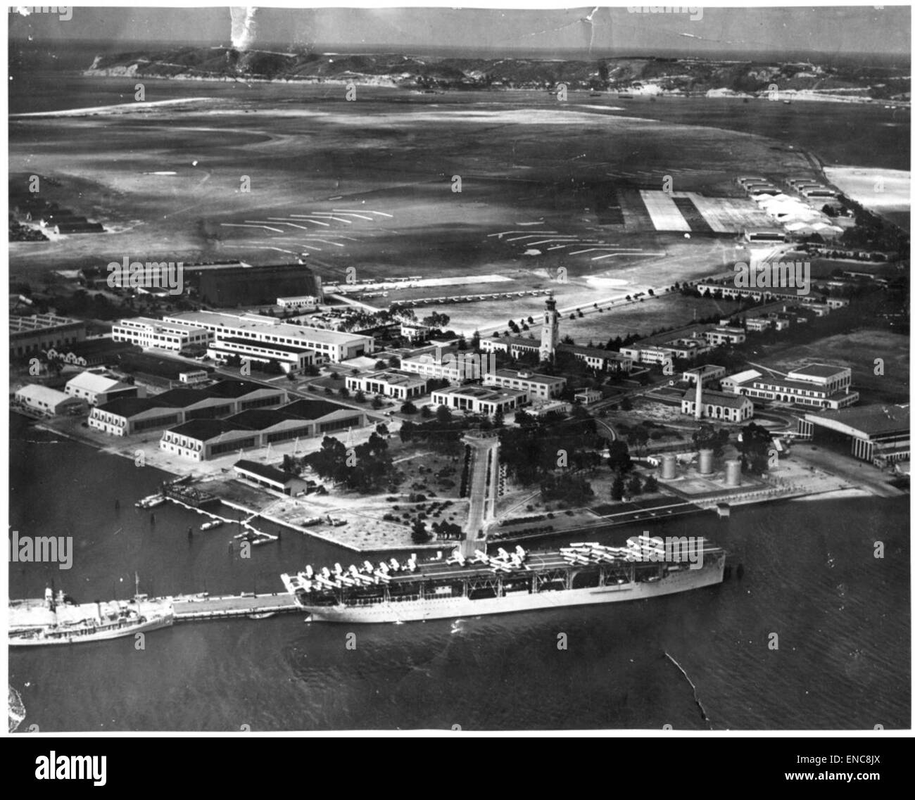 USS Langley tied up at North Island, San Diego Stock Photo - Alamy