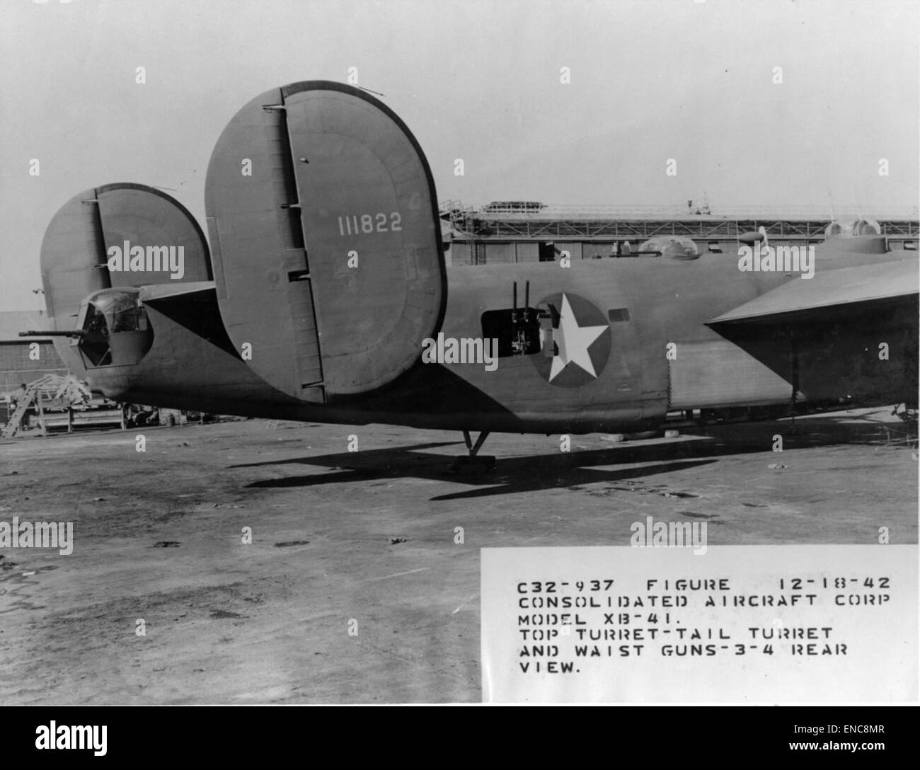 Photograph of the XB-41 Liberator aircraft, highlighting its design and ...