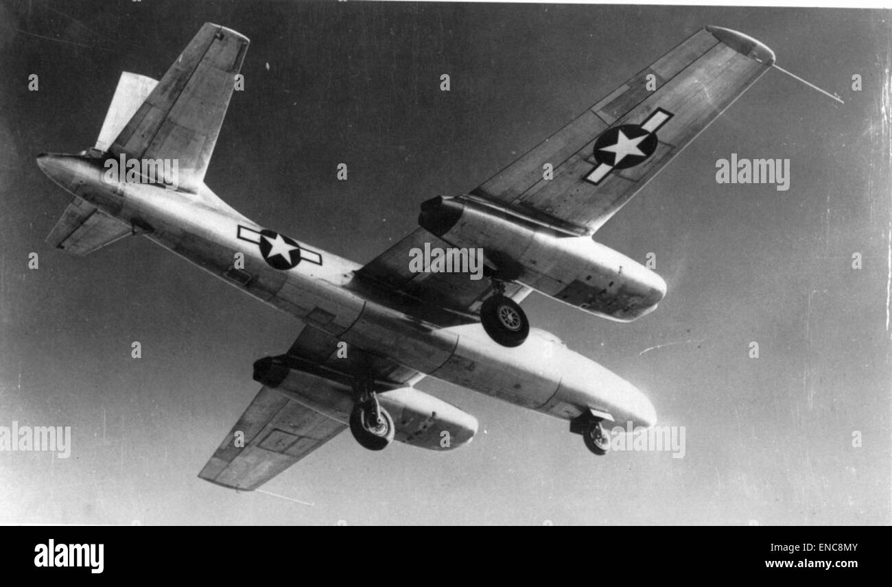 Photograph of the XB-45, an early jet-powered bomber developed by ...