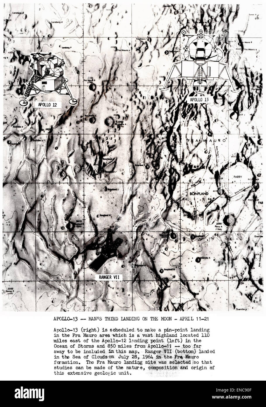A photograph of the A13 0016 Moon map, prepared for media display ...