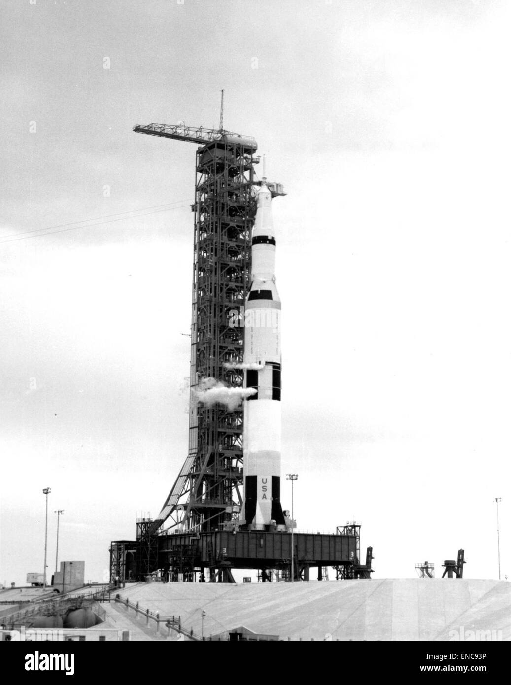 This photograph shows the venting of oxygen from the first stage of the ...