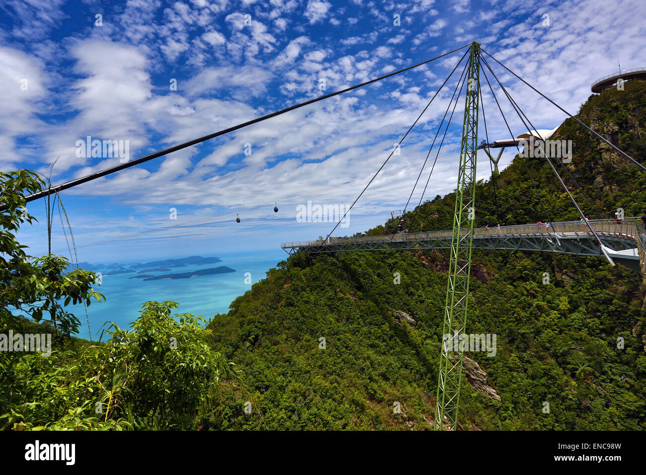 The Langkawi Sky Bridge, the longrest curved bridge, at the peak of ...