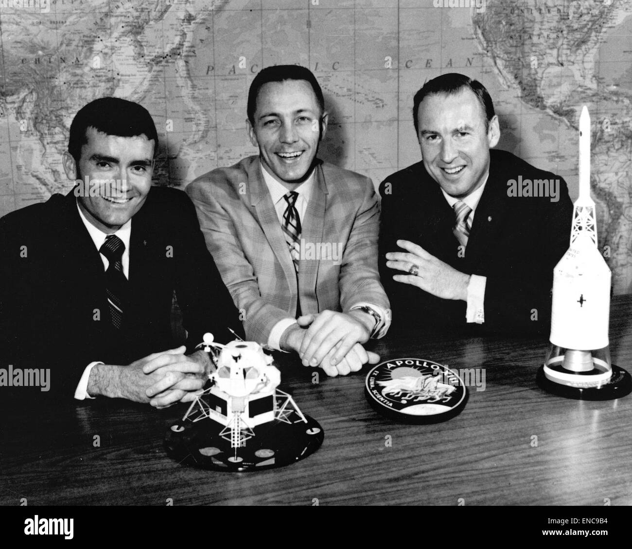 A13 0033 Apollo 13 Flight Crew Pose the Day Before Launch Stock Photo ...