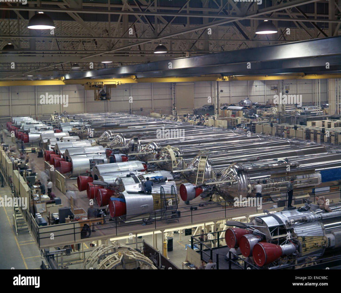 This image depicts the assembly line for the Atlas missile, taken on ...