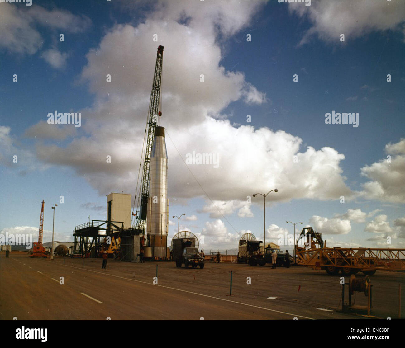 Atlas Assembly Line-------Missile erection with eighty ton crane Stock ...