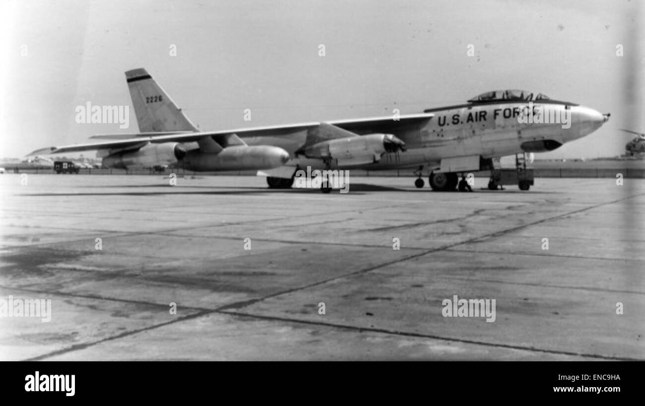 A photograph of a Boeing B-47, a strategic bomber used by the United ...
