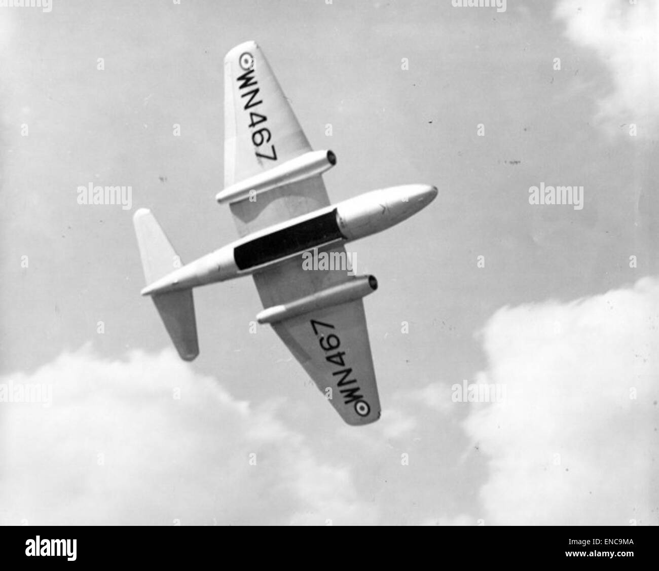 This photograph captures the British Canberra aircraft, a pioneering ...