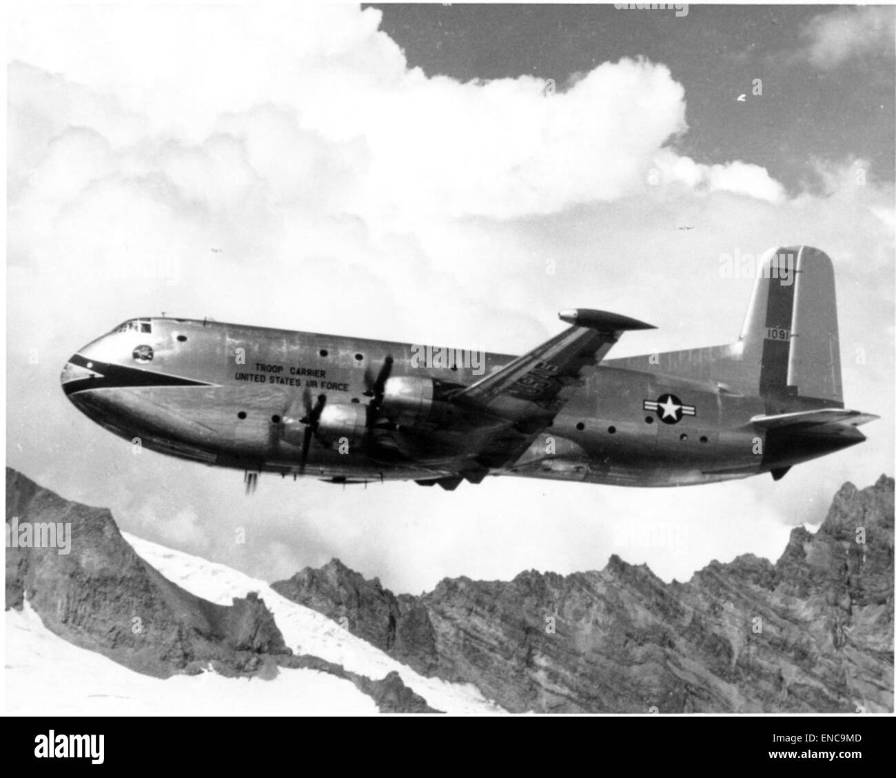The C-124 Globemaster II cargo plane, manufactured by Douglas, is shown ...