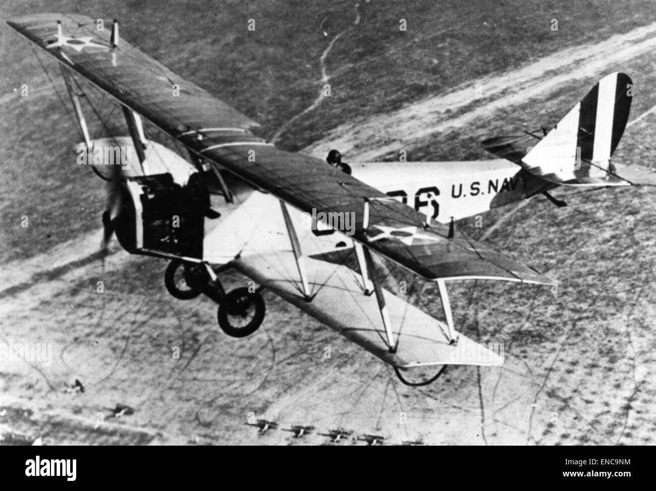 This photograph shows the Curtiss JN-4H, a biplane widely used during ...