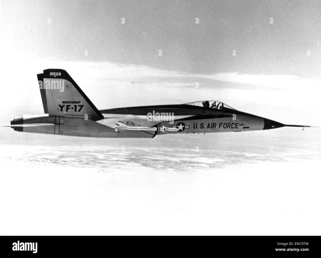 A photograph of the F-17, an experimental fighter aircraft developed ...