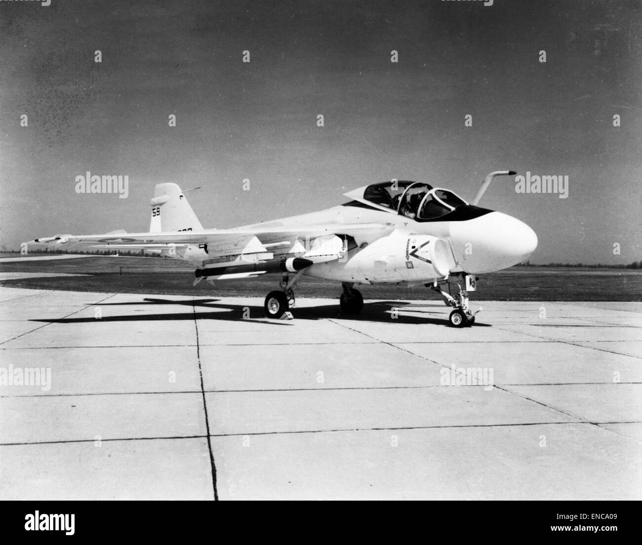 The Grumman A-6A Intruder aircraft, equipped with a prototype HARM ...