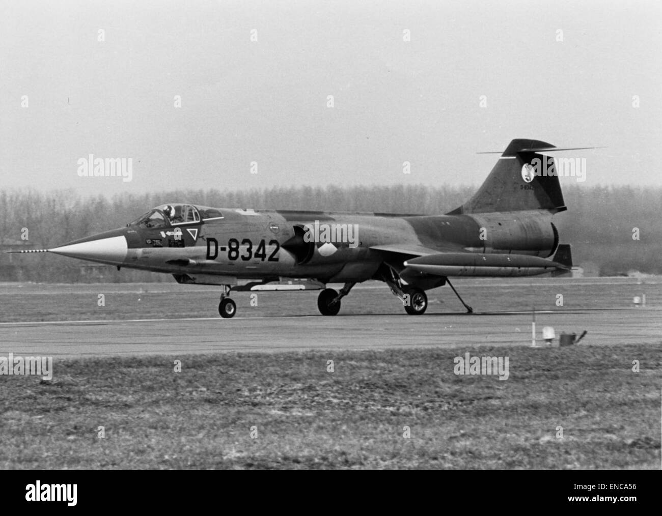 A Lockheed F-104G Starfighter, built by Fokker, identified by its ...
