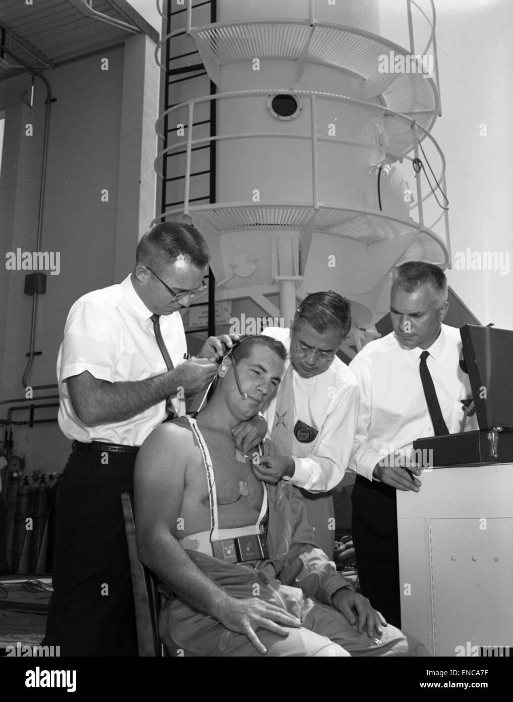 A mock-up of the MARS spacecraft used for medical examinations and ...