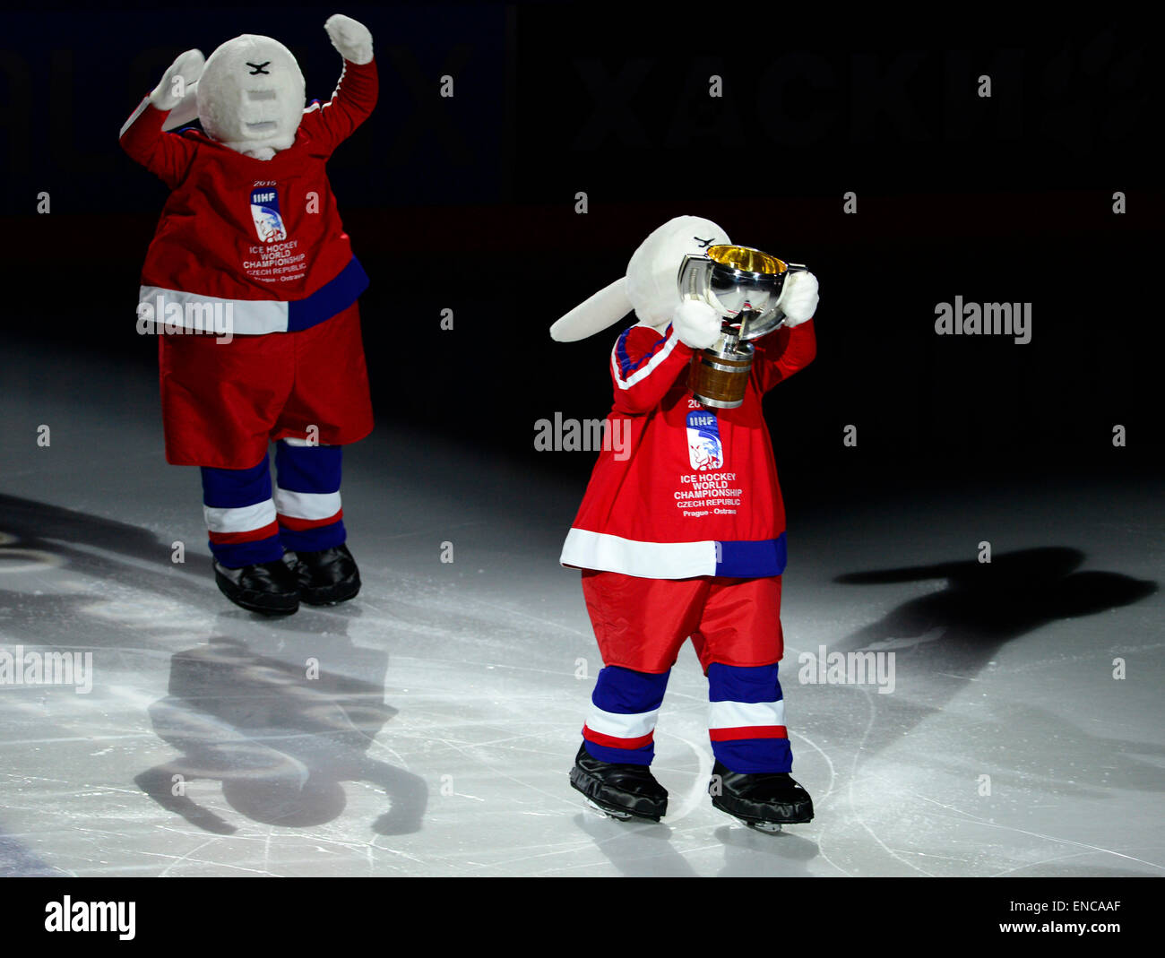 Prague, Czech Republic. 1st May, 2015. Mascots Bob and Bobek pictured ...