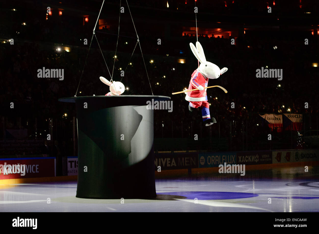 Prague, Czech Republic. 1st May, 2015. Mascots Bob and Bobek pictured ...