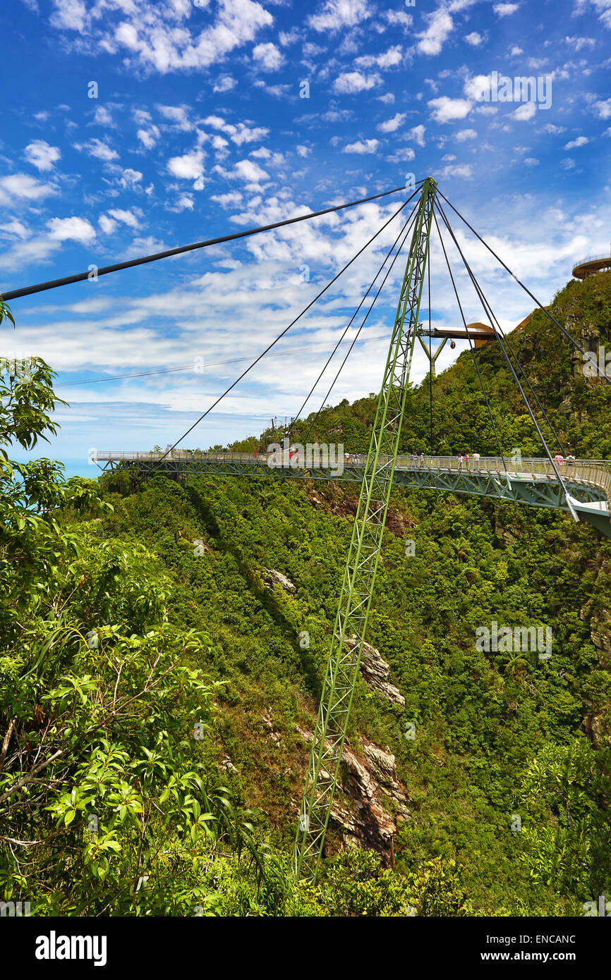 The Langkawi Sky Bridge, the longrest curved bridge, at the peak of ...