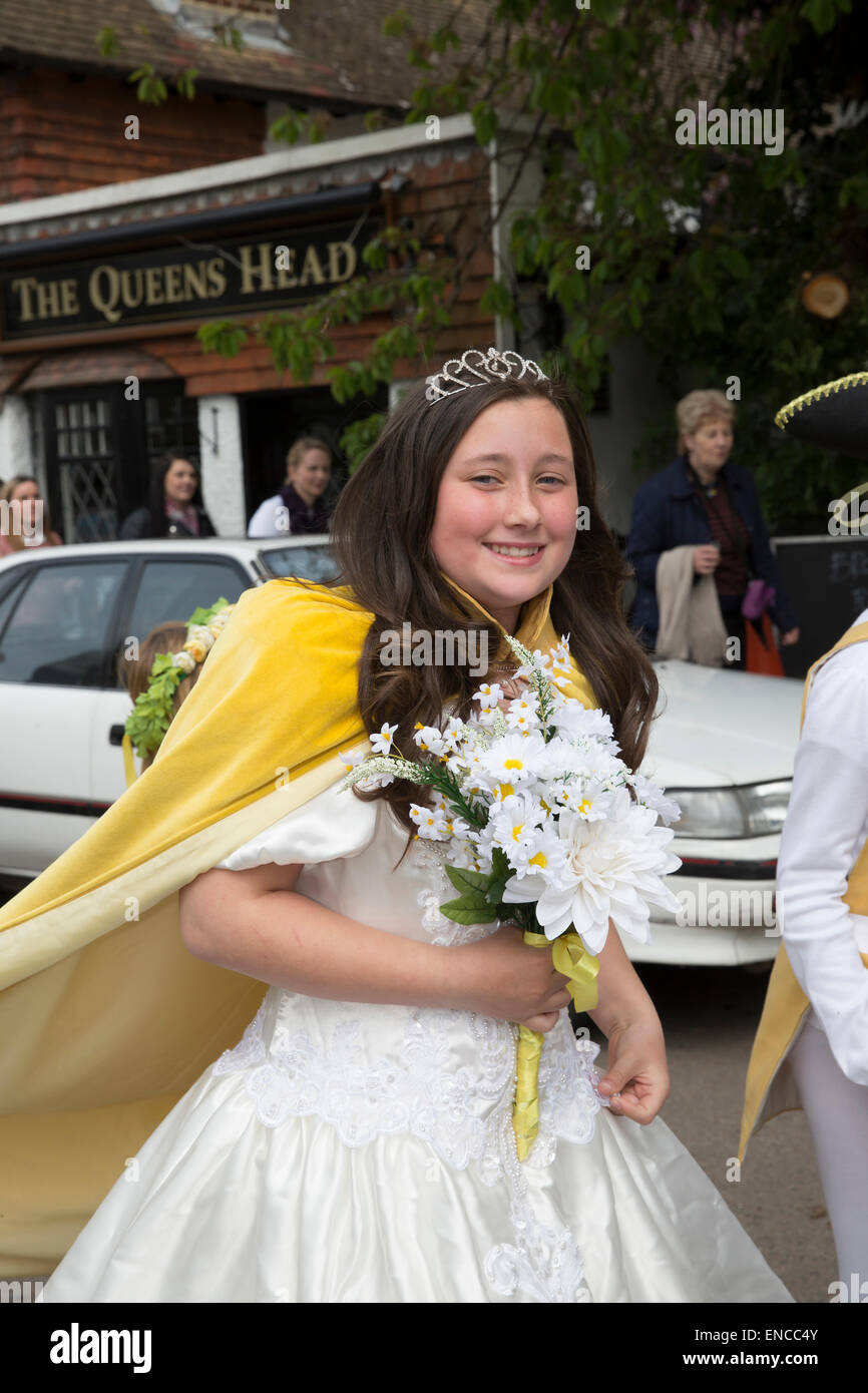 The May Queen Tia George in Downe village before her crowning Stock ...