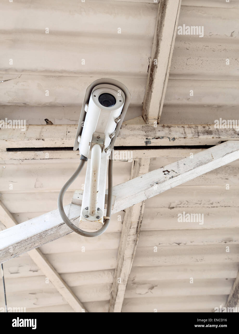 Security Camera or CCTV with roof background Stock Photo - Alamy