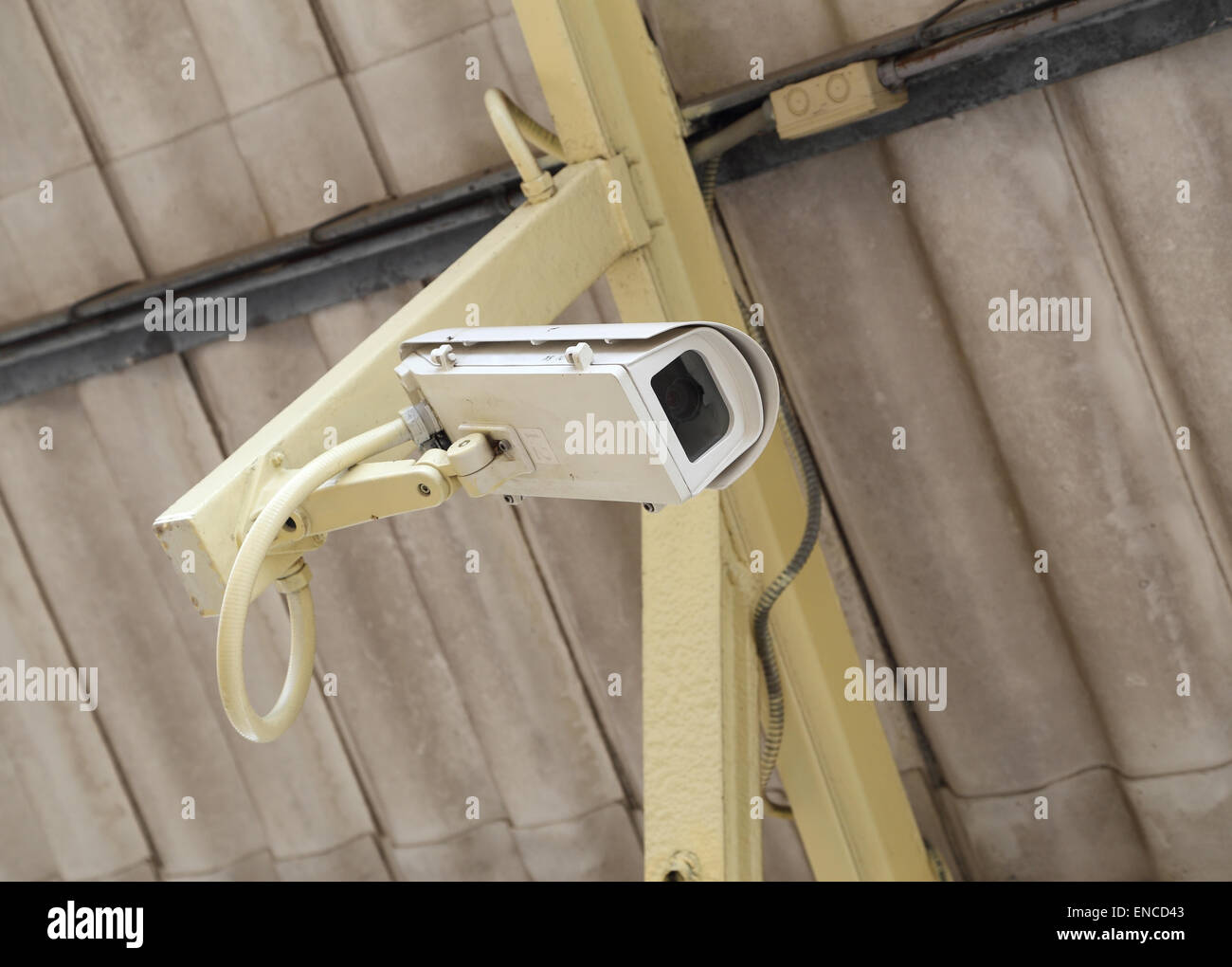Security Camera or CCTV with roof background Stock Photo - Alamy