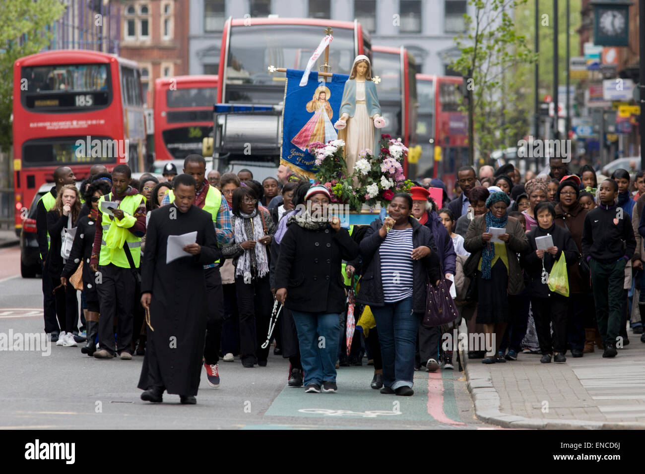 Camberwell, London 2nd May 2015 - Christians carry an effigy of the ...