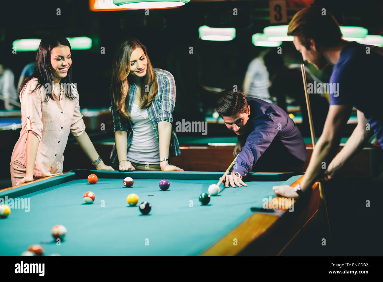 Pool table cue women hi-res stock photography and images - Alamy
