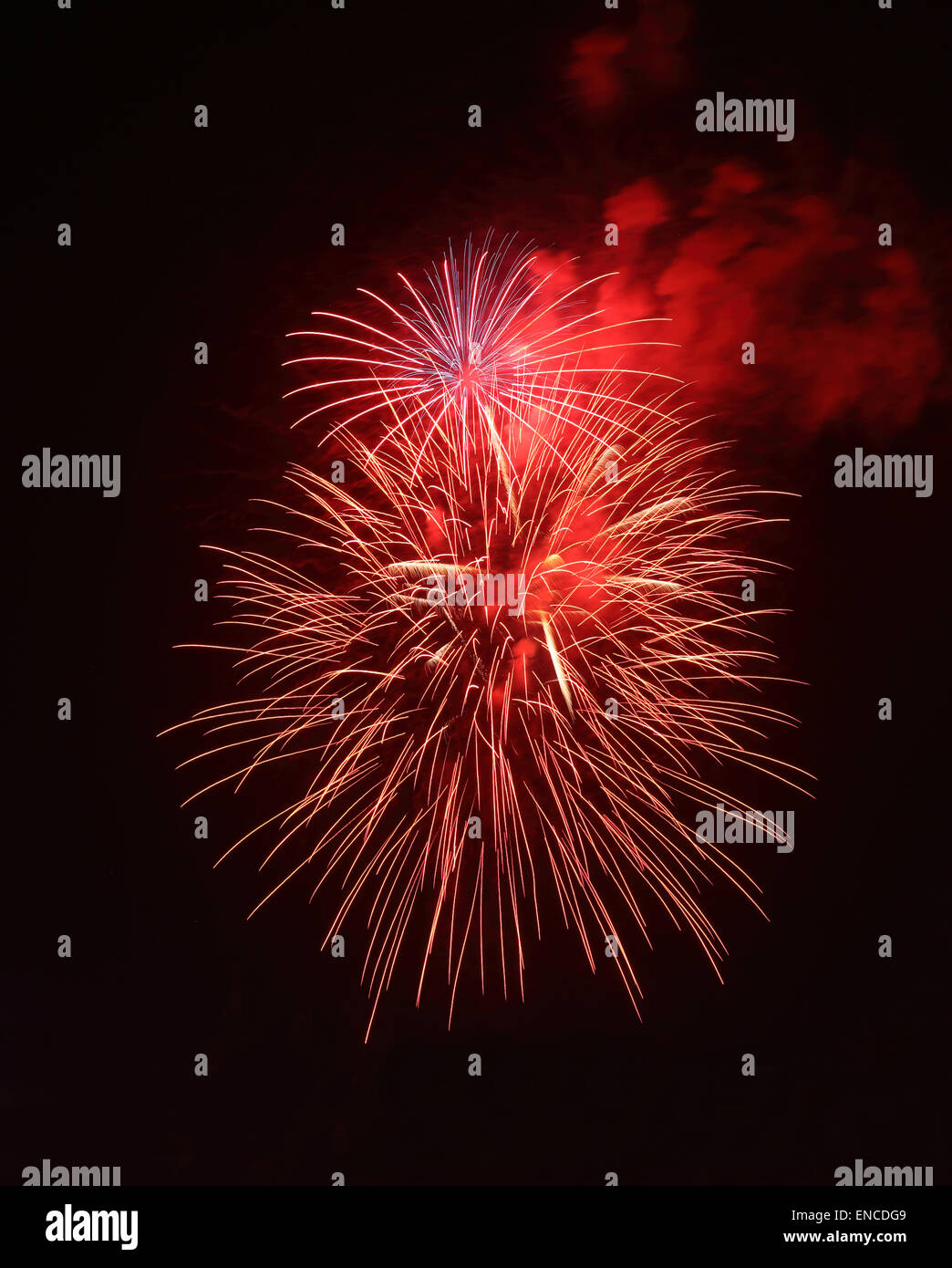 beautiful fireworks over sky at the night Stock Photo - Alamy