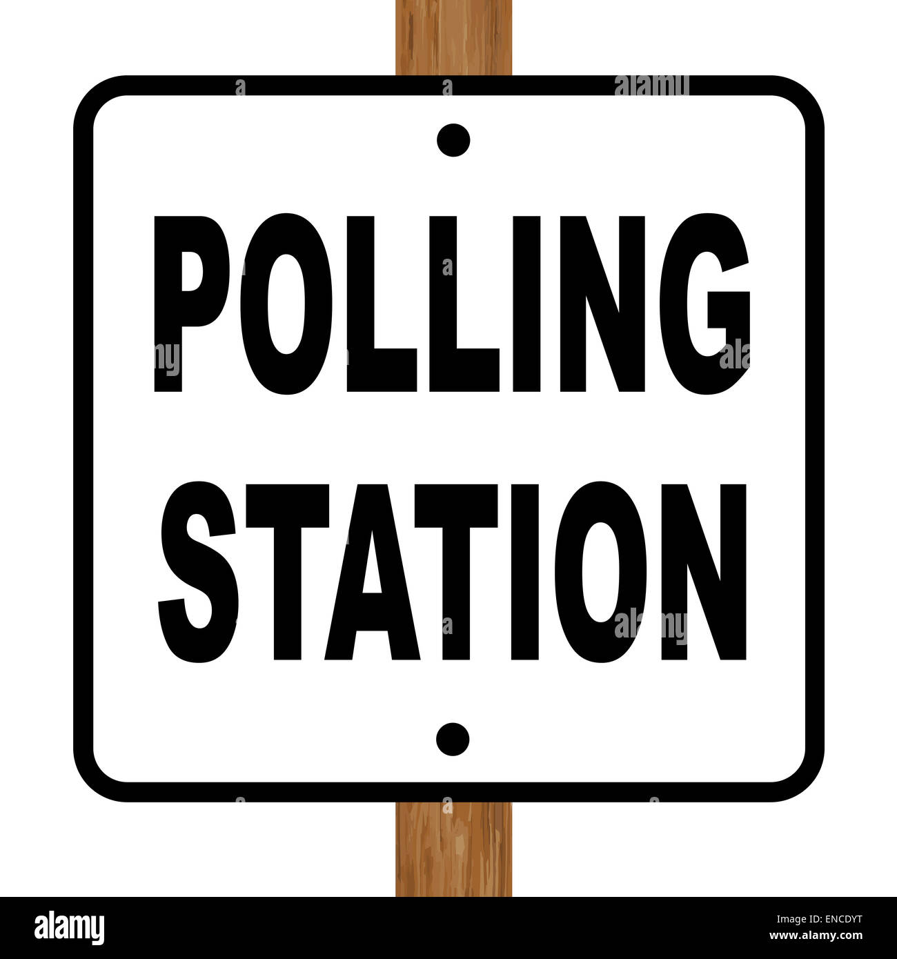 A polling station sign over a white background Stock Photo - Alamy