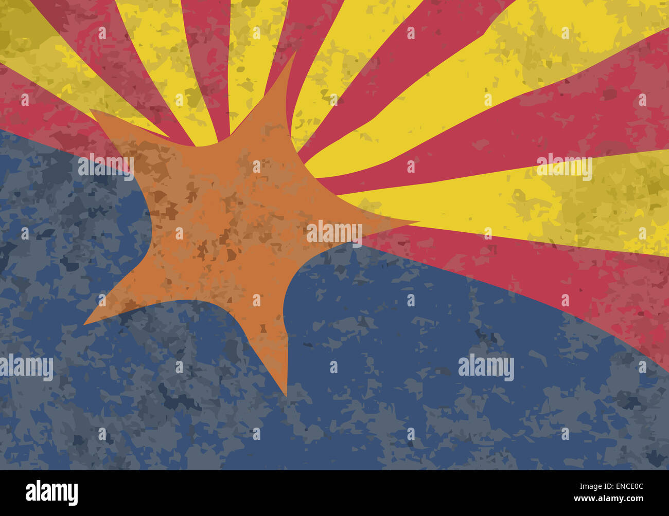 The state flag of the State of Arizona Grunge Stock Photo - Alamy