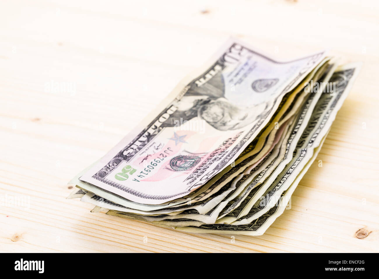 American bills and coins on the table Stock Photo - Alamy