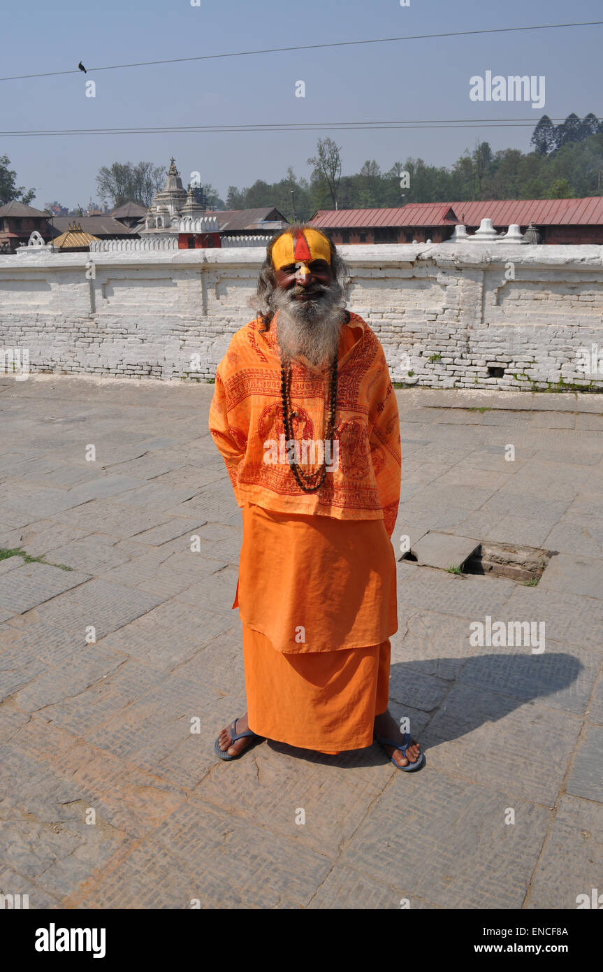 Sadhu (sage, ascetic) at Pashupatinath Hindu temple, Kathmandu, Nepal ...