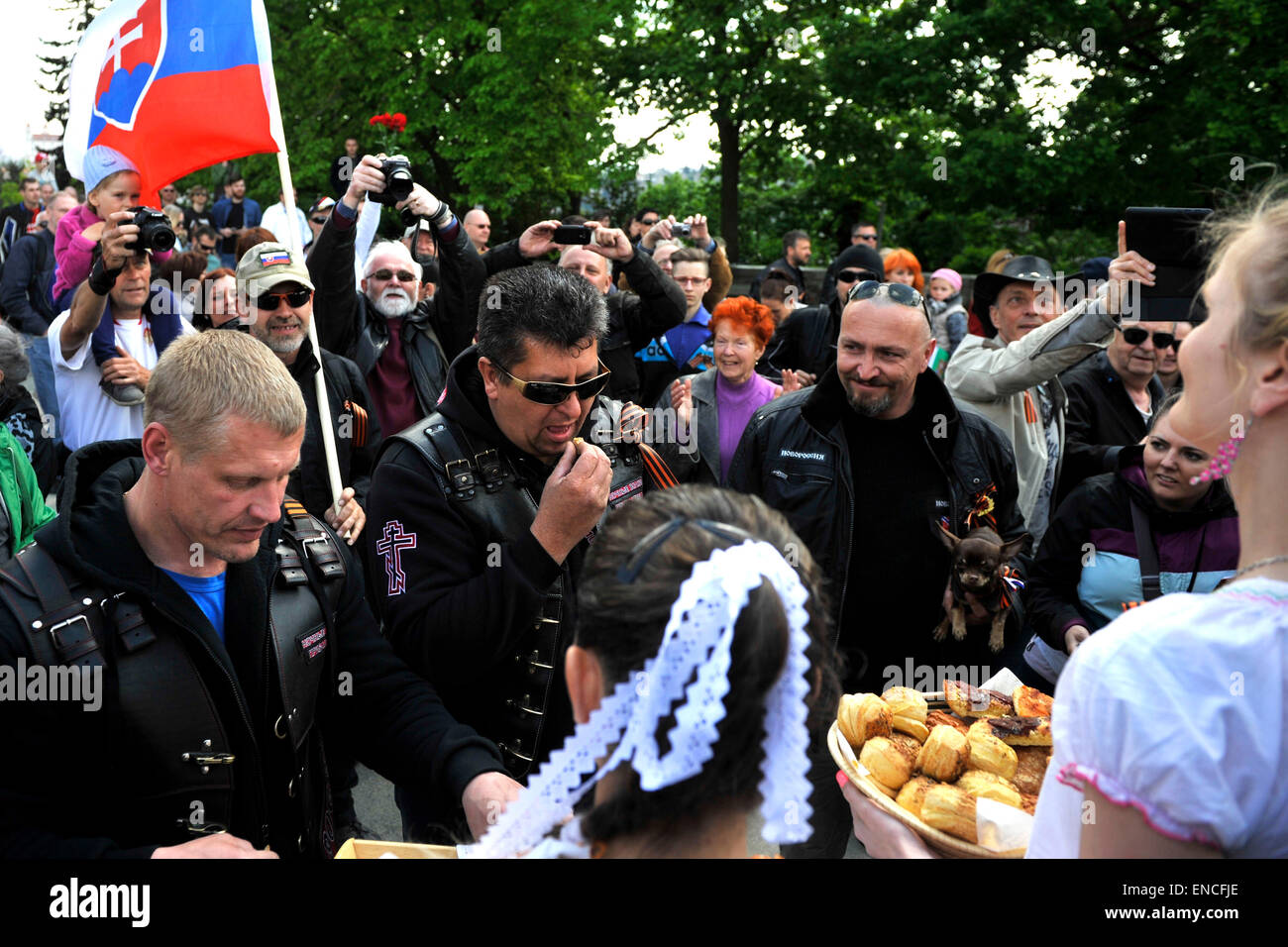About 30 bikers, including some Russian ones, passed from the Czech ...