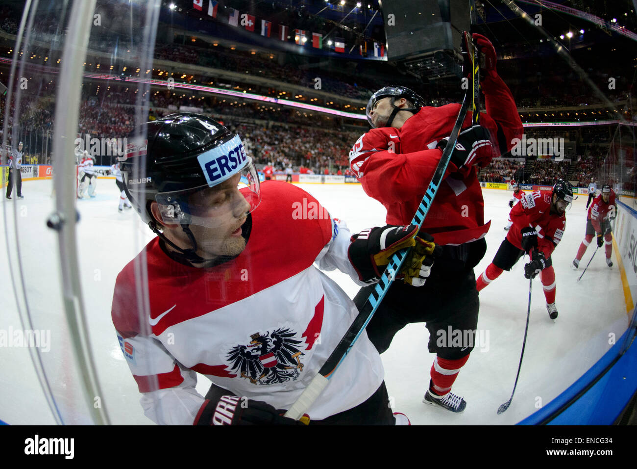 Daniel Mitterdorfer of Austria, left, and Cody Almond of Switzerland in ...