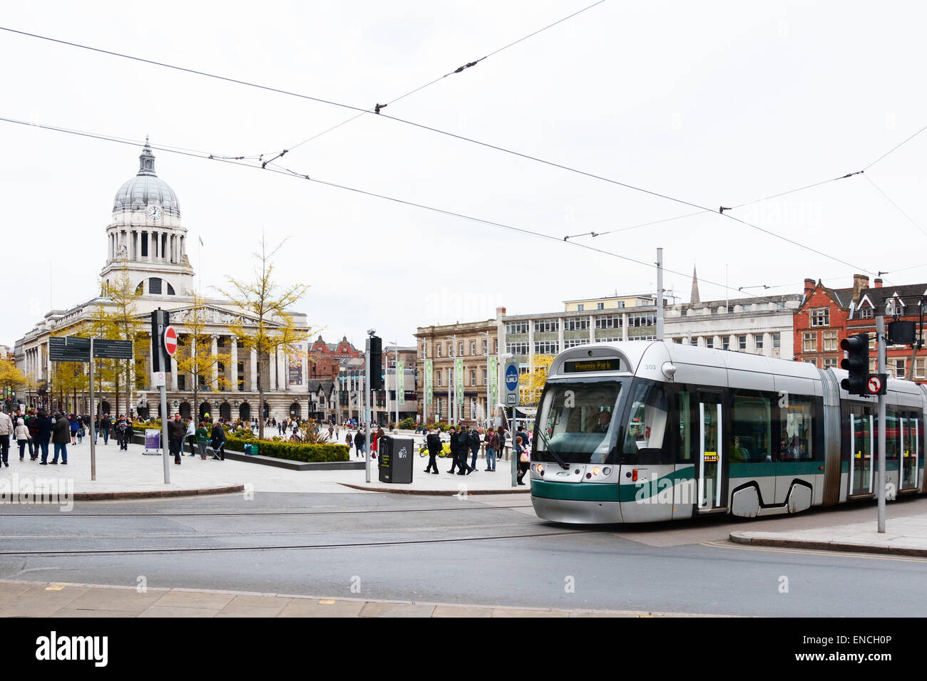 Nottingham city centre tram hi-res stock photography and images - Alamy