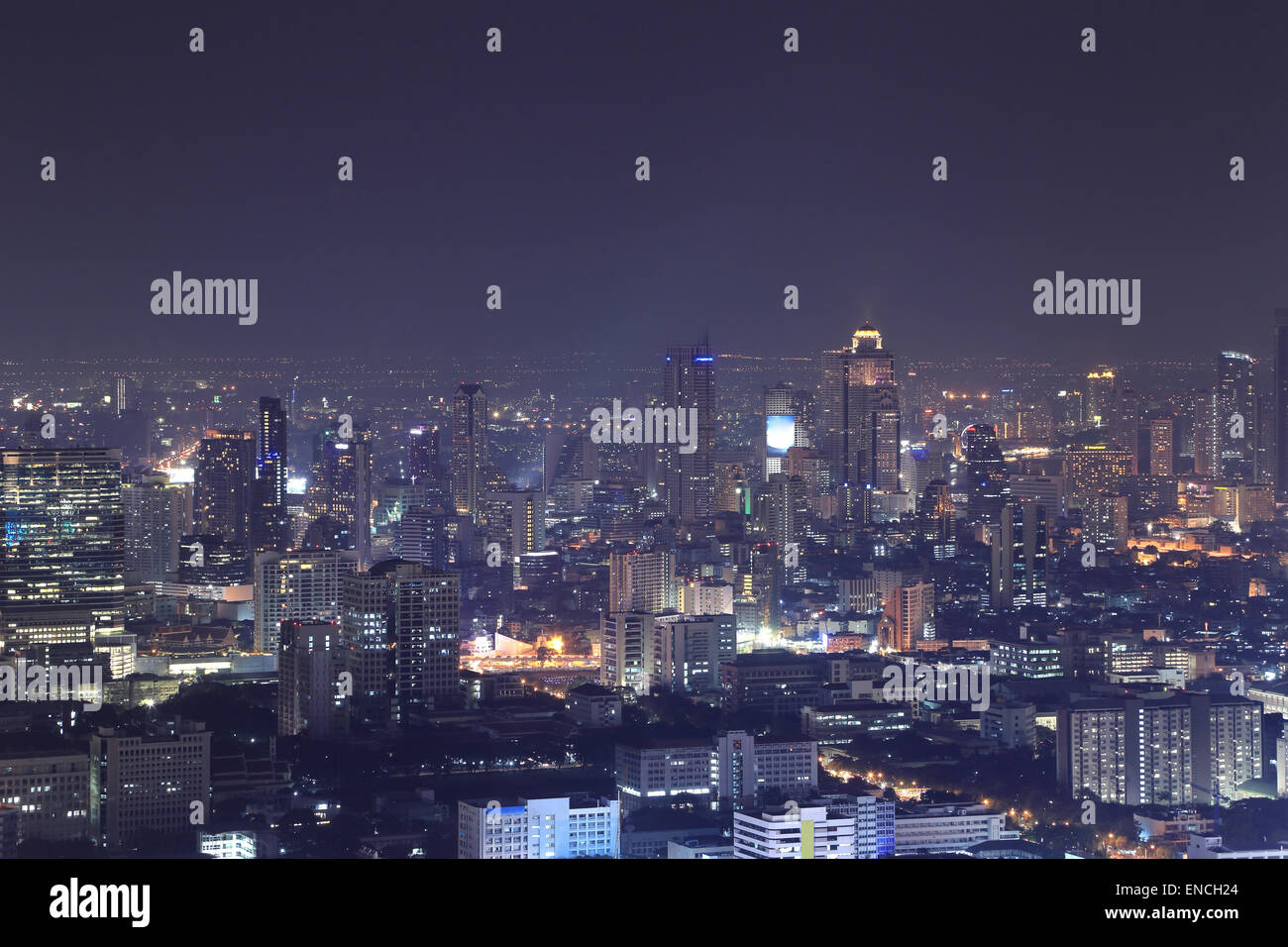 Bangkok city top view at night, Thailand Stock Photo - Alamy