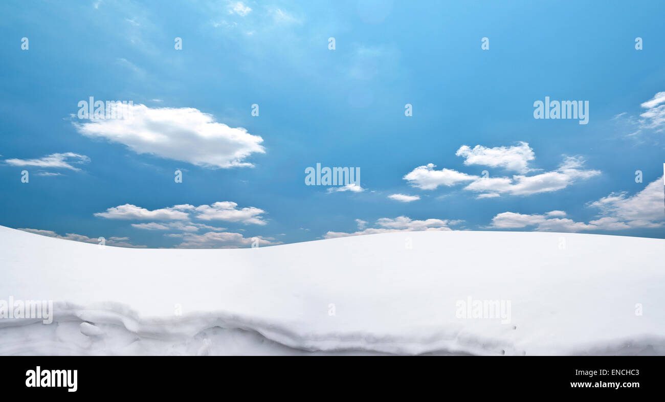 White snowy fields at blue sky Stock Photo - Alamy