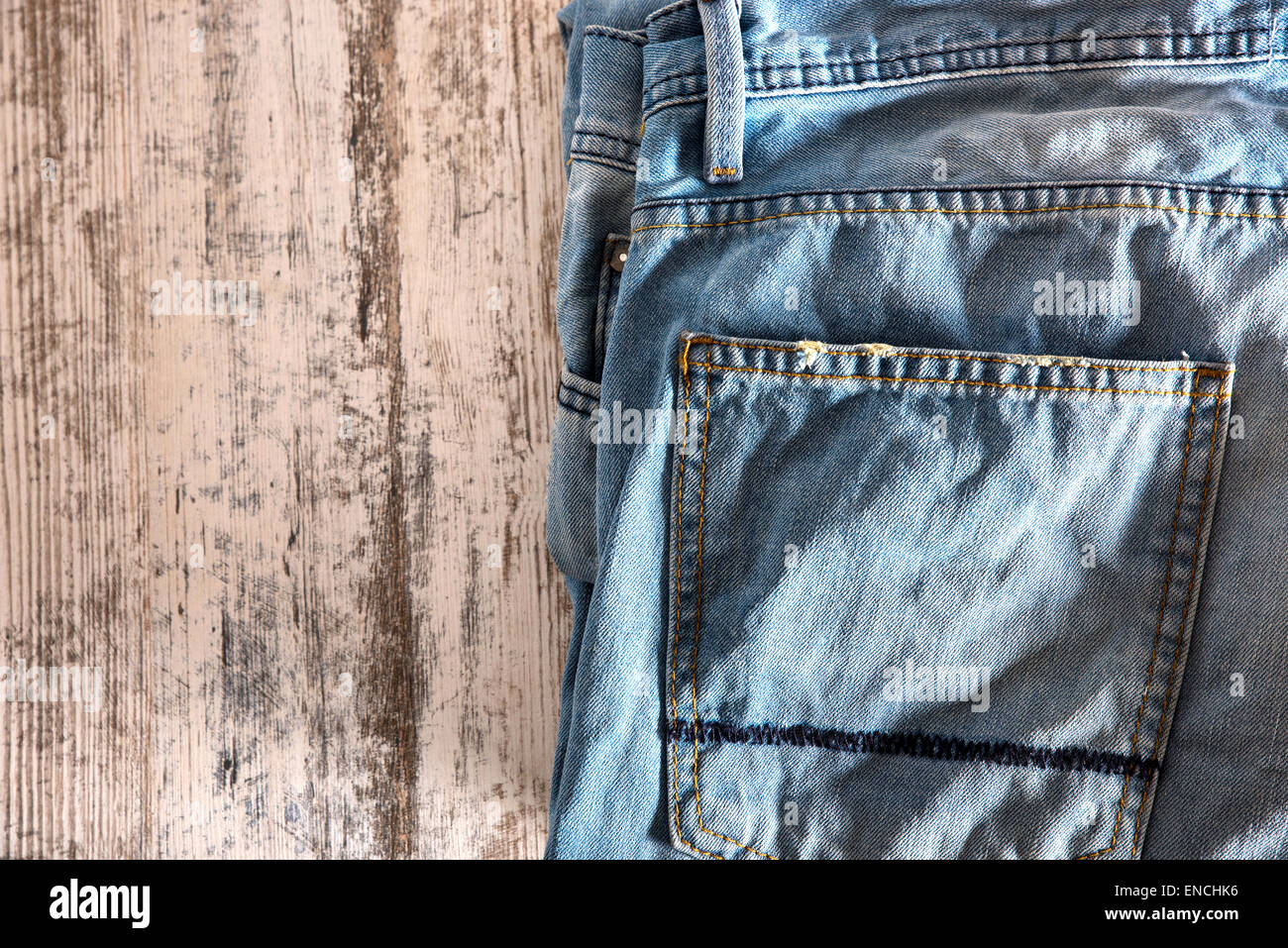 Closeup of the back of a blue jeans Stock Photo - Alamy