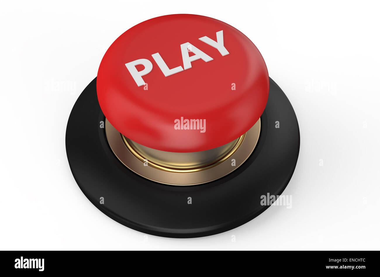 play red button isolated on white background Stock Photo - Alamy