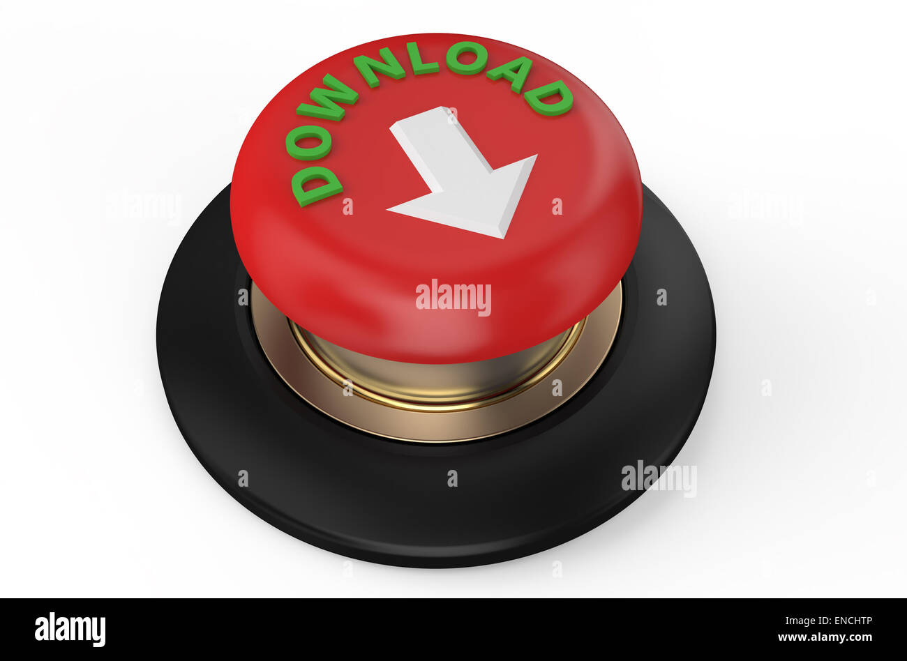 red download button isolated on white background Stock Photo - Alamy