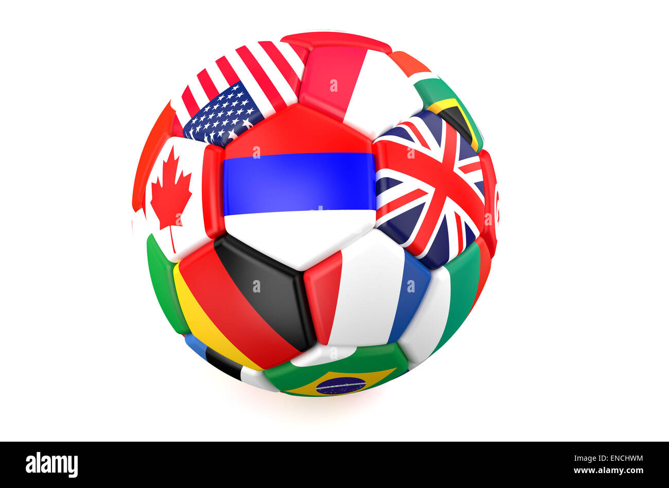 Soccer ball with flags isolated on white background Stock Photo - Alamy