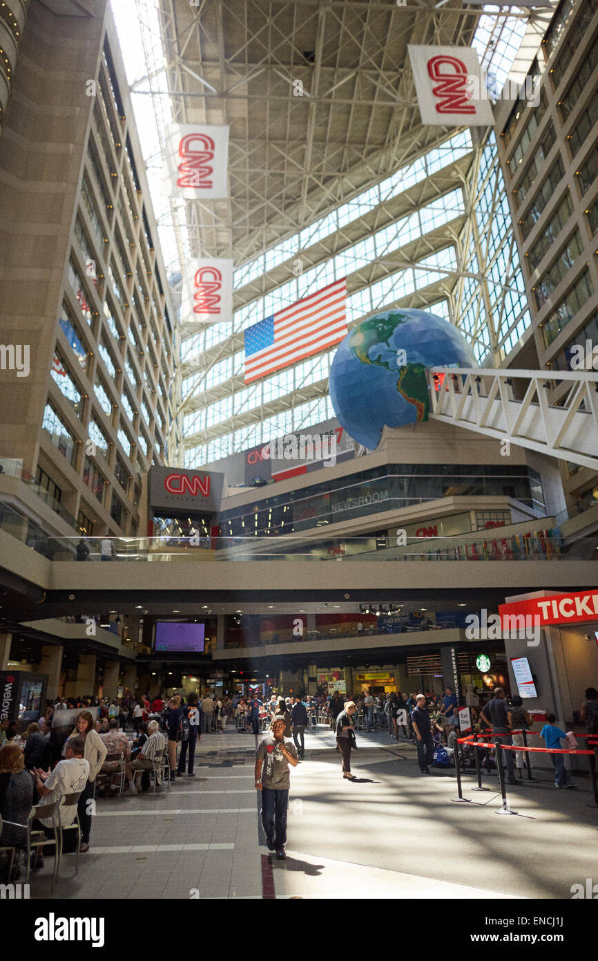 `Downtown Atlanta in Georga USA CNN logo in the reception of the CNN ...