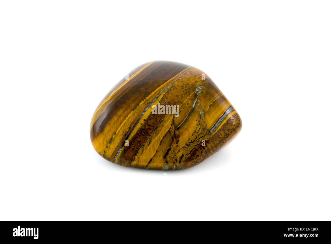 Tiger's eye adorable gemstone close up white background. Semi precious ...